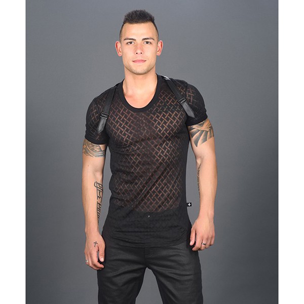 Andrew Christian - Hard Burnout Harness Tee - Zwart
