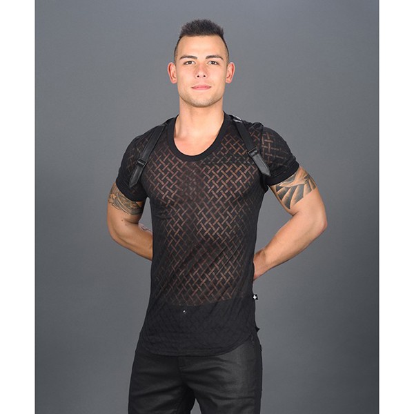 Andrew Christian - Hard Burnout Harness Tee - Zwart