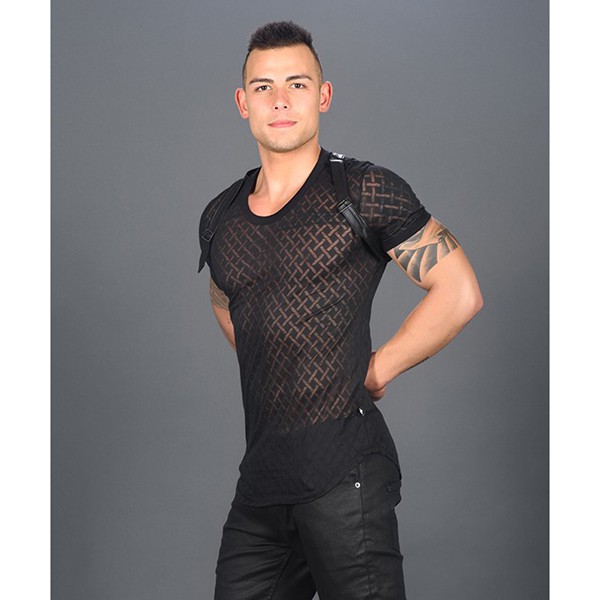 Andrew Christian - Hard Burnout Harness Tee - Zwart